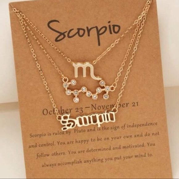 Lili Erica | Jewelry | Scorpio Zodiac Sign 3piece Necklace Set | Poshmark